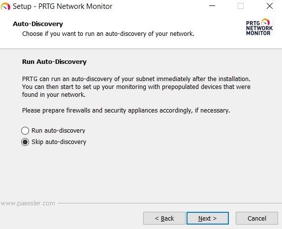 Useful command line parameters for PRTG setup